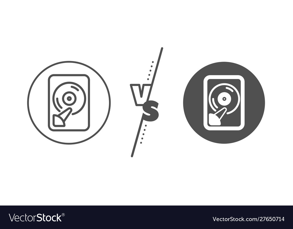 Hdd line icon computer memory component sign Vector Image