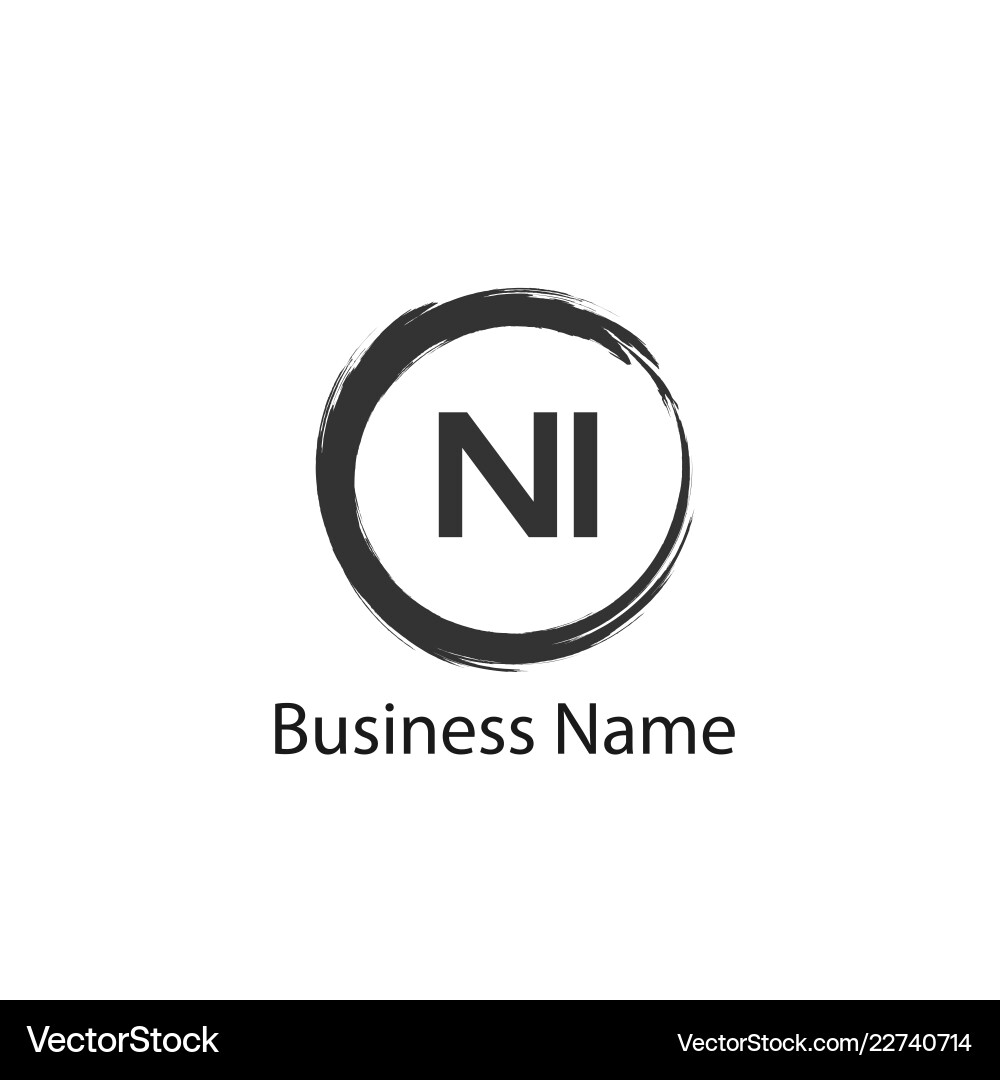 Initial letter ni logo template design Royalty Free Vector