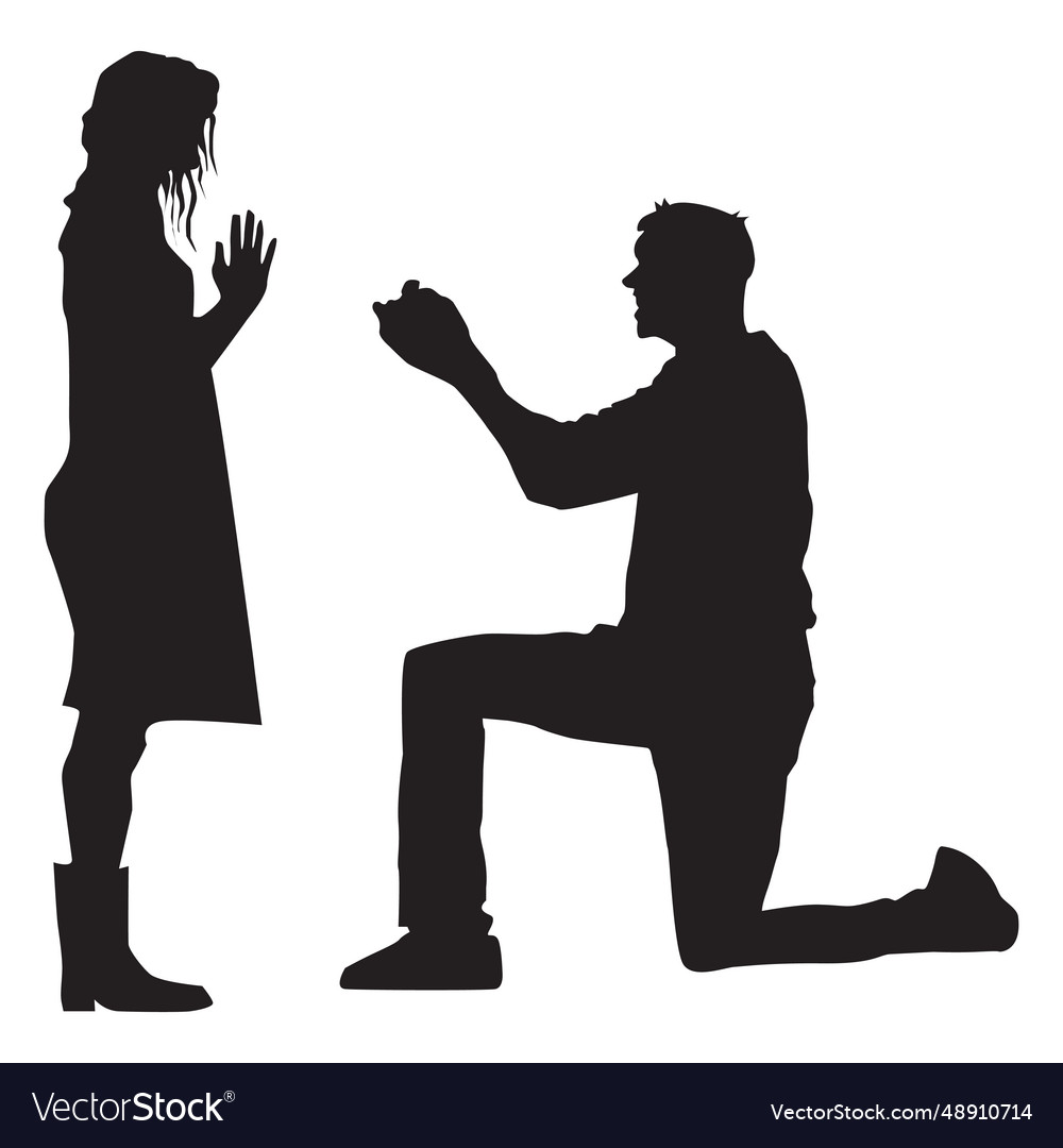 Marriage proposal silhouette Royalty Free Vector Image Marriage proposal silhouette Royalty Free Vector Image