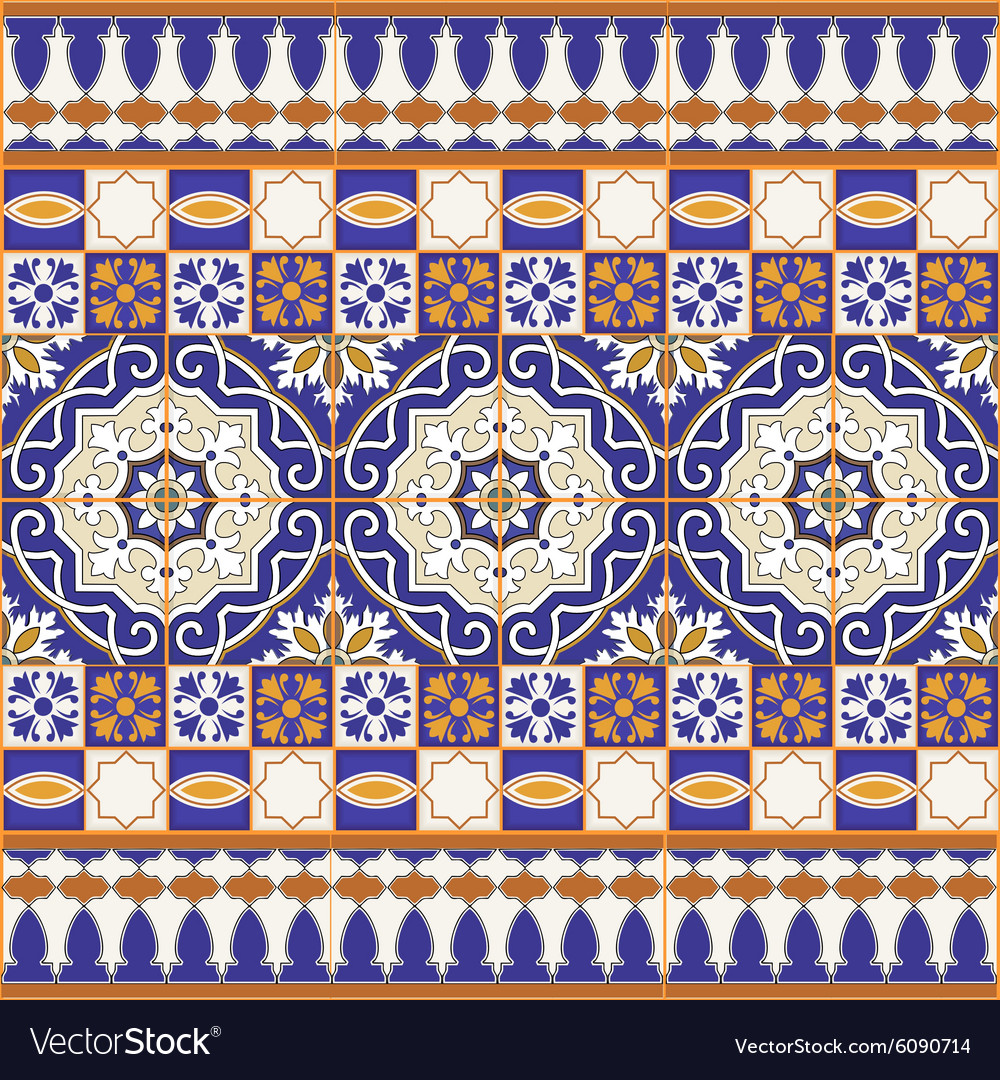 Seamless moroccan tiles Royalty Free Vector Image
