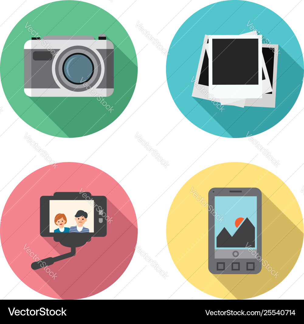 Set photo camera instant photo frames Royalty Free Vector