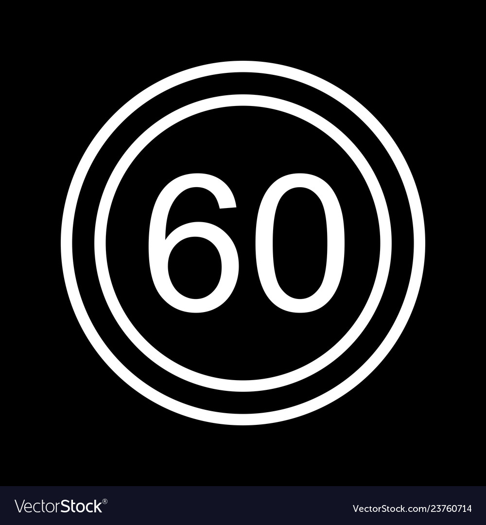 Speed limit 60 icon Royalty Free Vector Image - VectorStock
