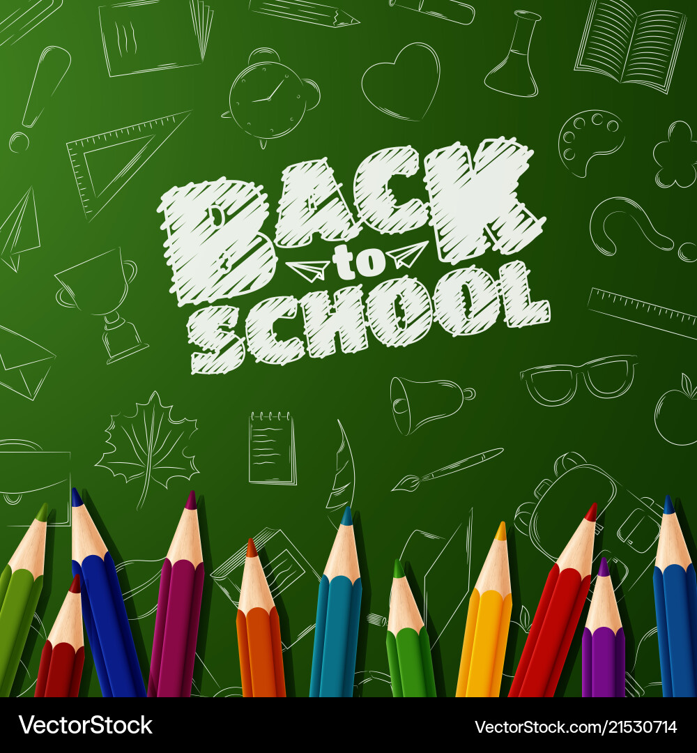 Welcome back to school background with doodle Vector Image