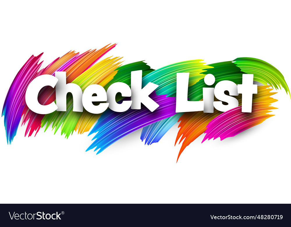 Check list paper word sign with colorful spectrum Vector Image
