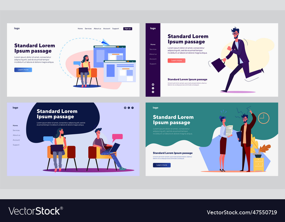 Office communication set Royalty Free Vector Image