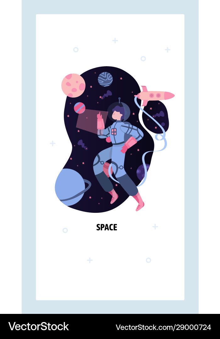 Astronaut in outer space spaceship travel Vector Image