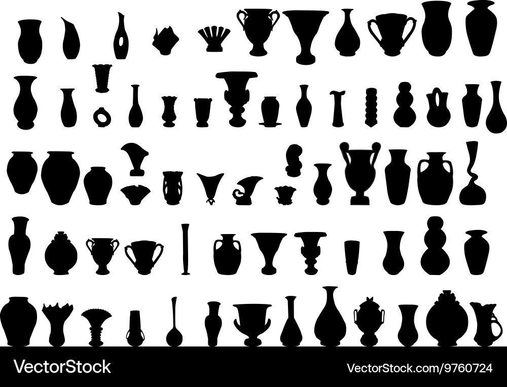 Big collection vase Royalty Free Vector Image - VectorStock