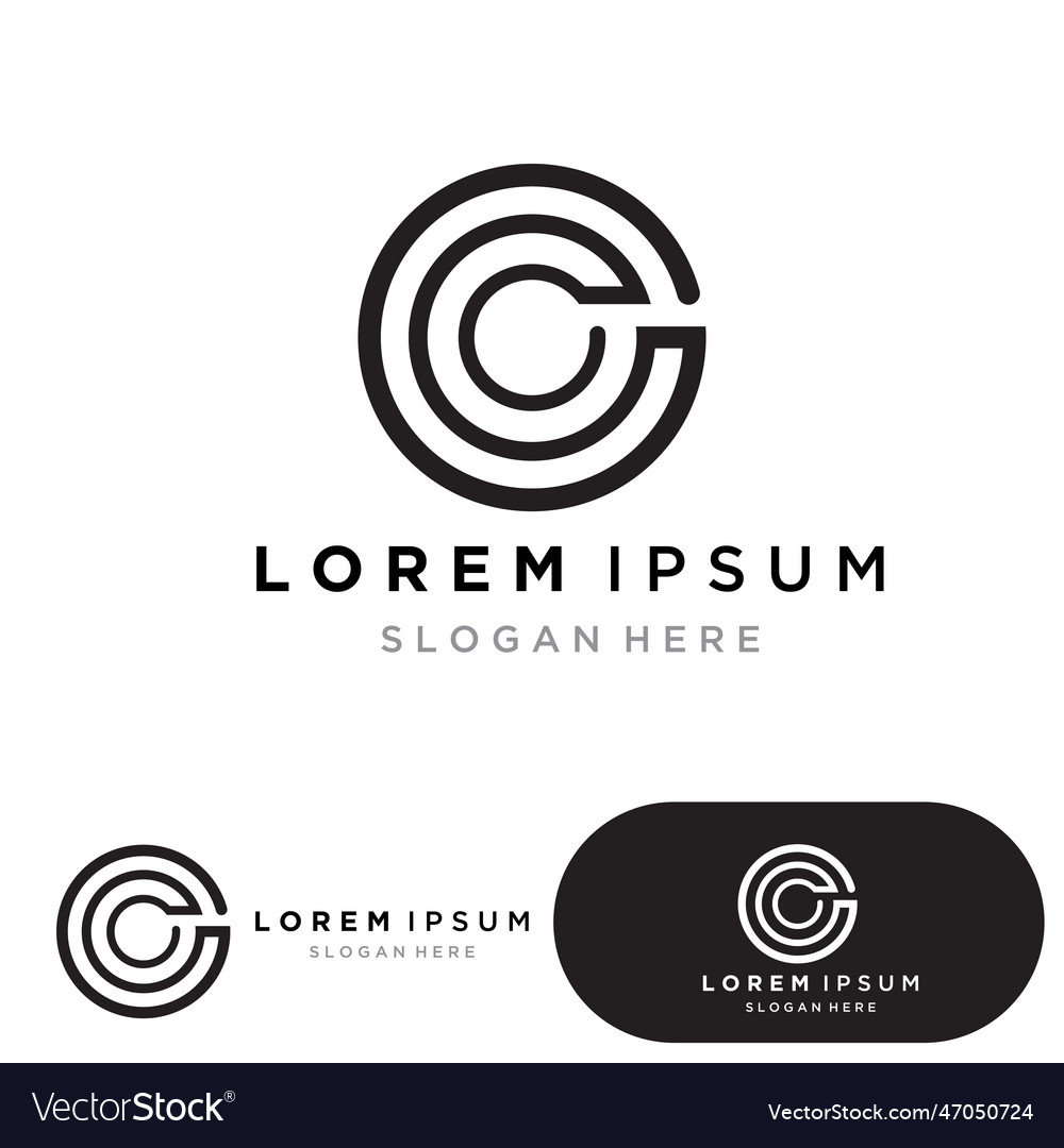 Creative technology digital cyber security logo Vector Image Creative technology digital cyber security logo Vector Image