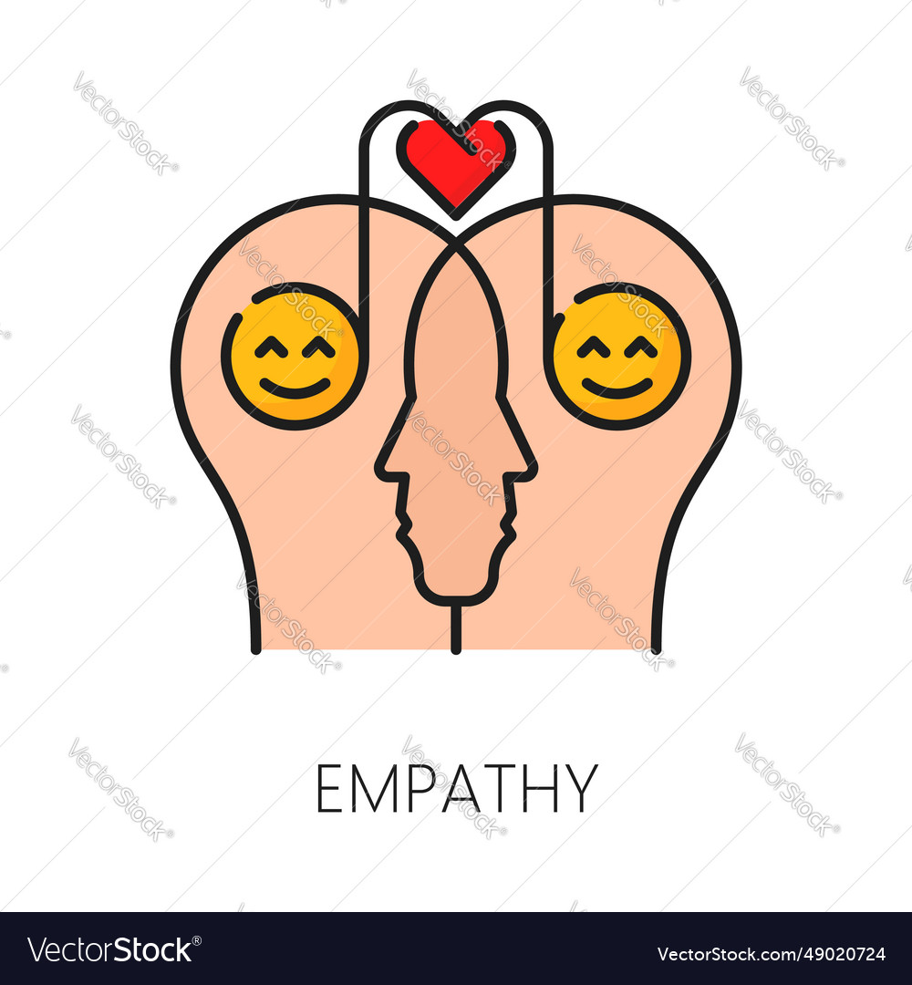 Empathy psychological mental health linear icon Vector Image