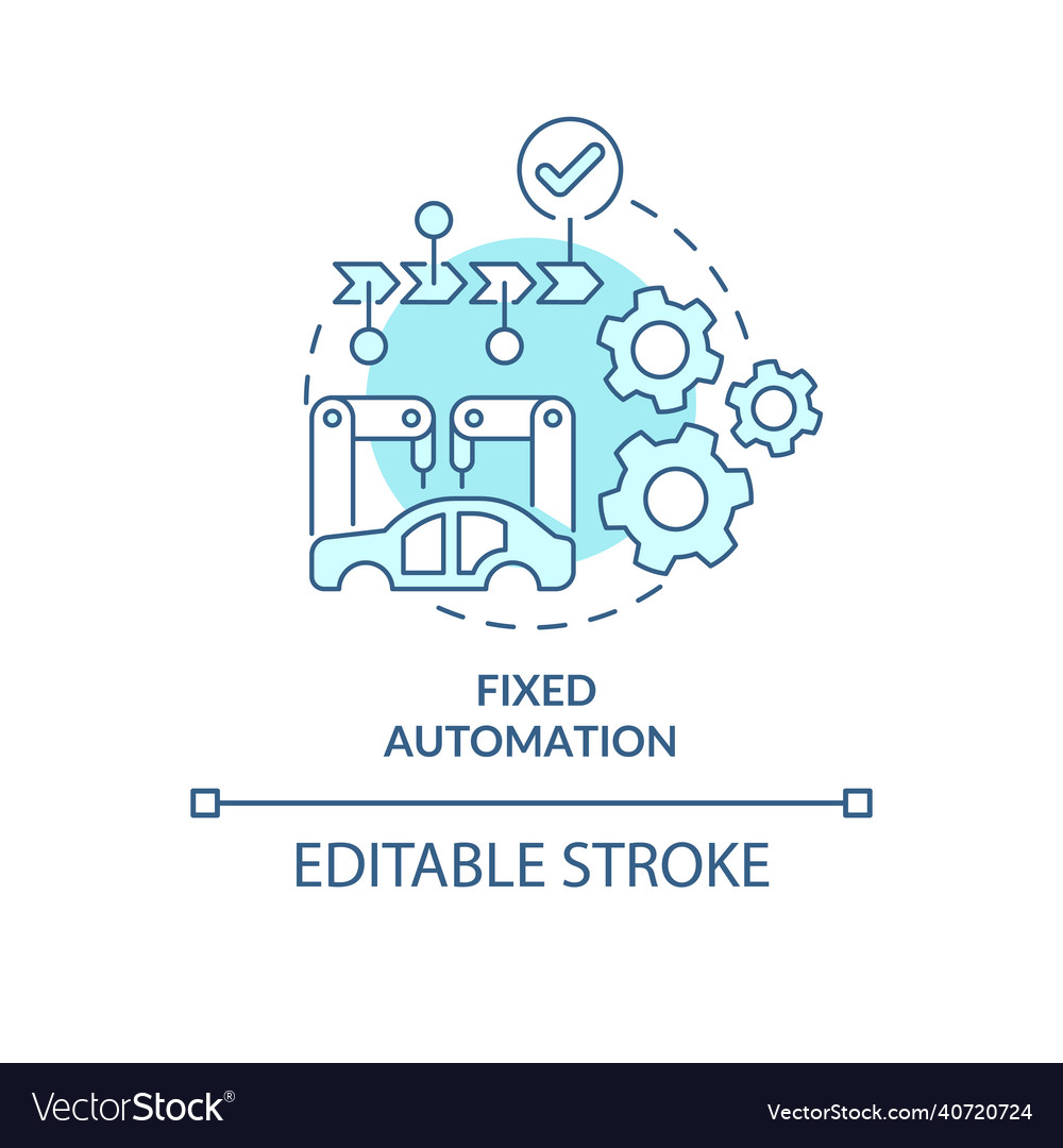 Fixed automation blue concept icon Royalty Free Vector Image