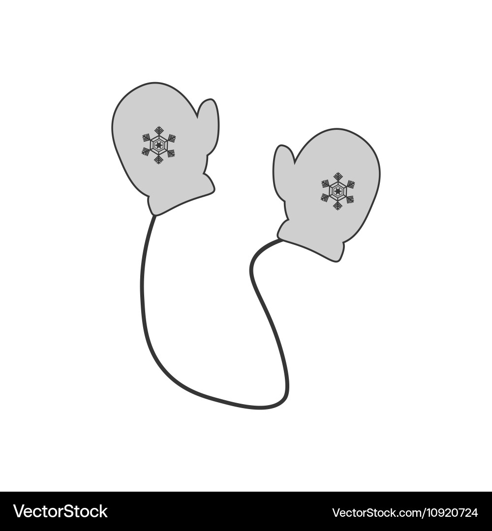 Mittens with snowflakes Royalty Free Vector Image