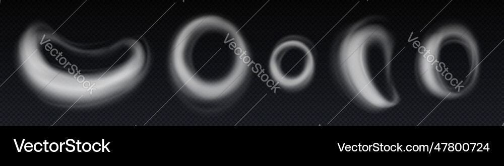 Smoke ring cloud steam round effect Royalty Free Vector