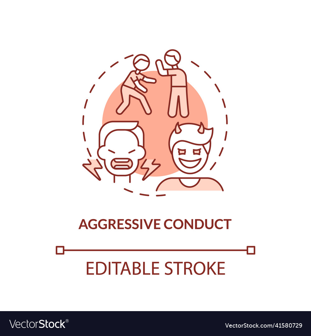Aggressive Conduct Red Concept Icon Royalty Free Vector