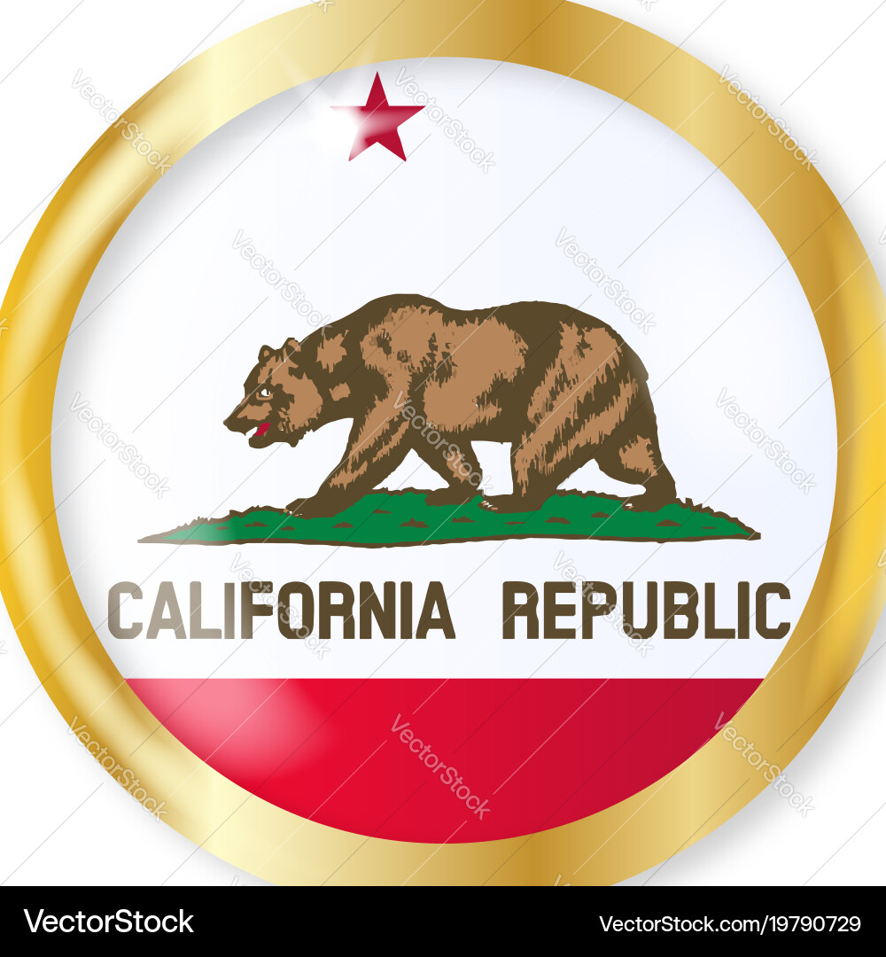 California flag button Royalty Free Vector Image