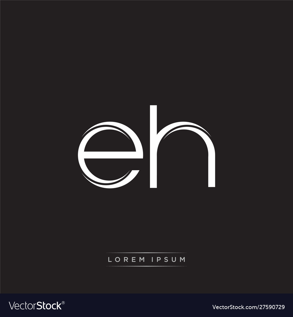 Eh initial letter split lowercase logo modern Vector Image
