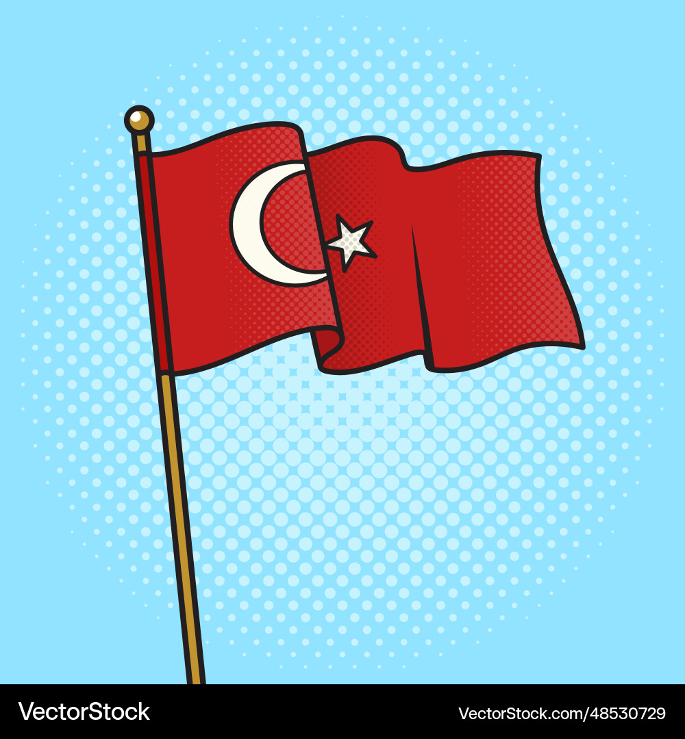 Flag of turkey pop art Royalty Free Vector Image
