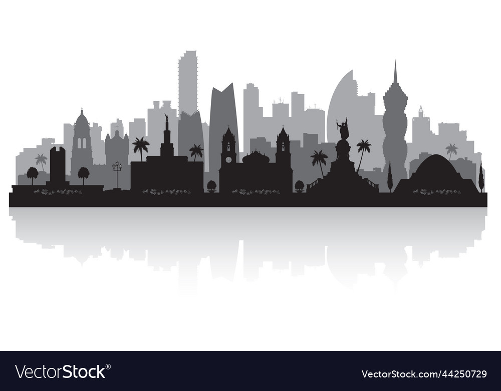 Panama city skyline silhouette Royalty Free Vector Image Panama city skyline silhouette Royalty Free Vector Image