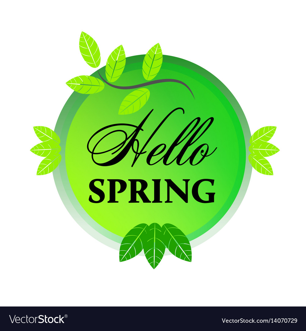 Springtime banner with leaves Royalty Free Vector Image