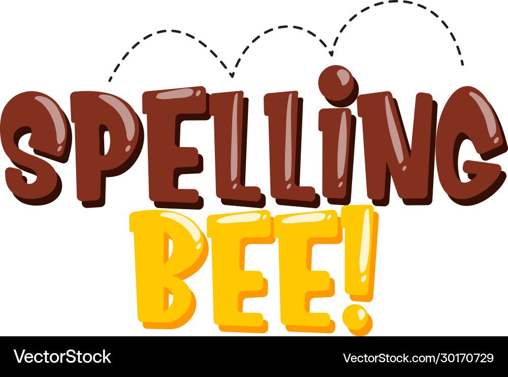 Sticker design for word spelling bee in brown Vector Image