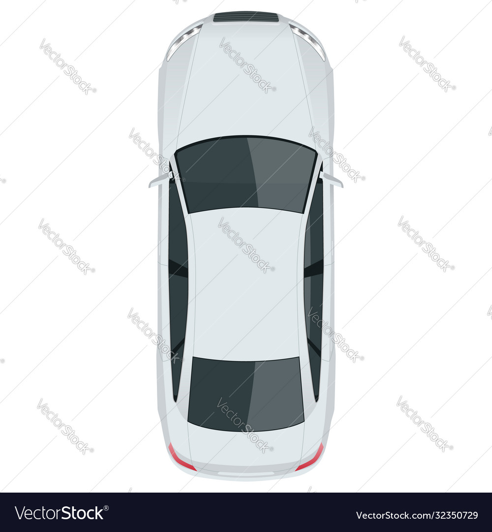 View from above sedan vehicle template Royalty Free Vector