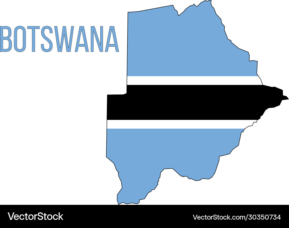 Botswana flag map the country Royalty Free Vector Image