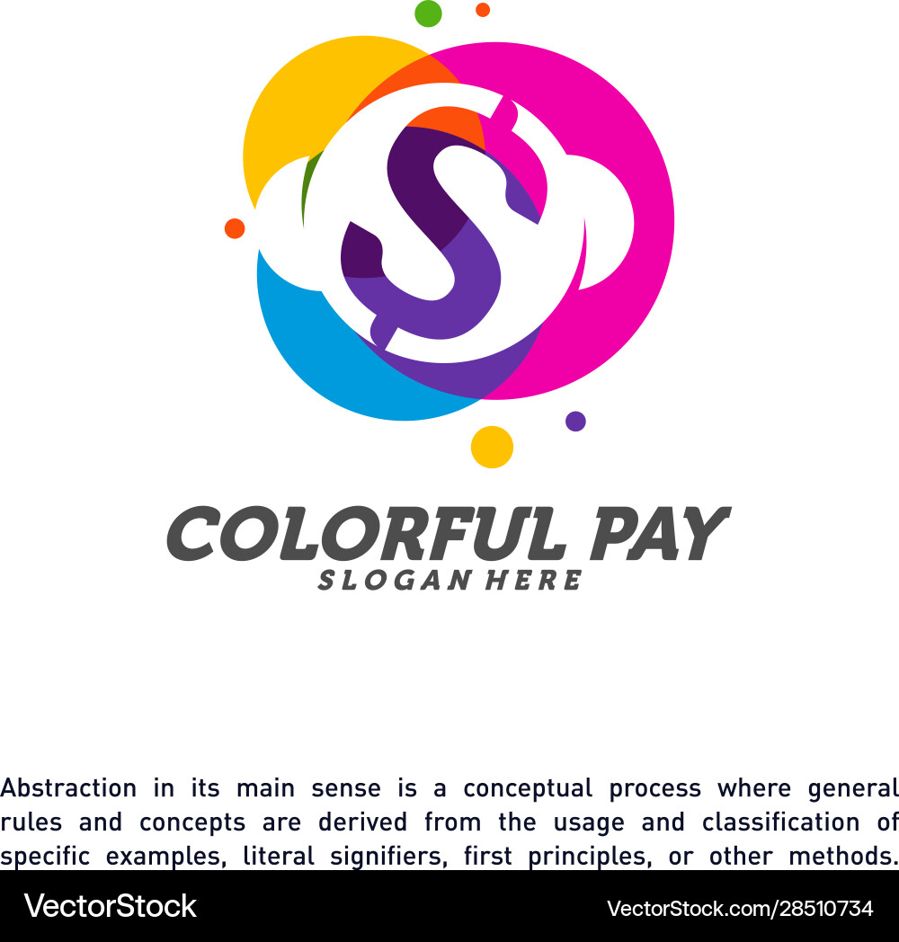 Colorful money logo template design creative Vector Image