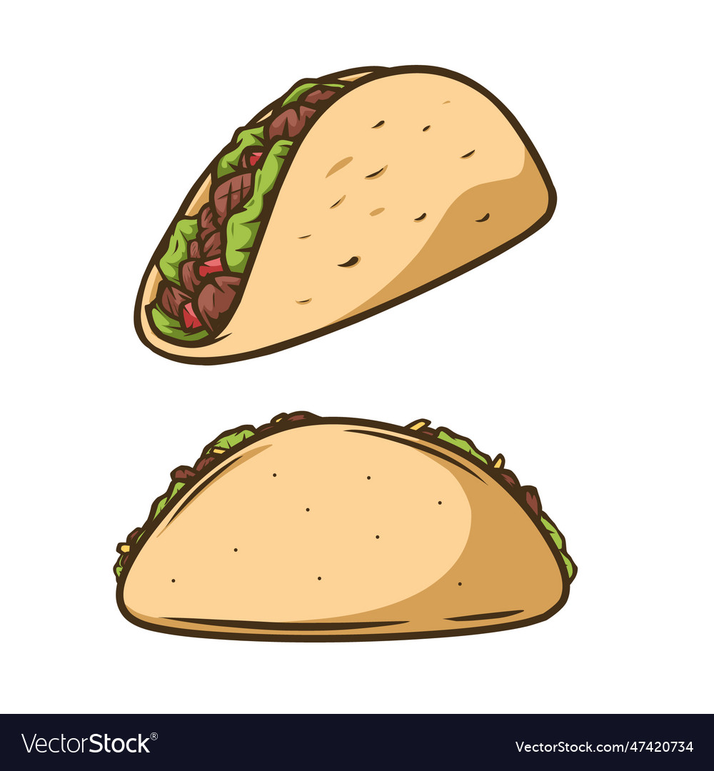 Mexican taco Royalty Free Vector Image - VectorStock Mexican taco Royalty Free Vector Image - VectorStock