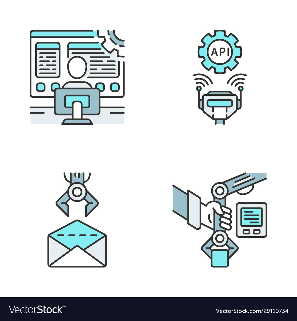Rpa color icons set Royalty Free Vector Image - VectorStock Rpa color icons set Royalty Free Vector Image - VectorStock