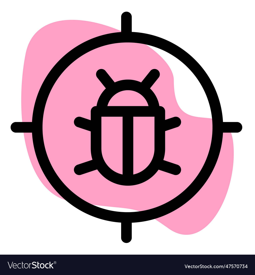 Targeting Virus For Cyber Attacks In System Vector Image