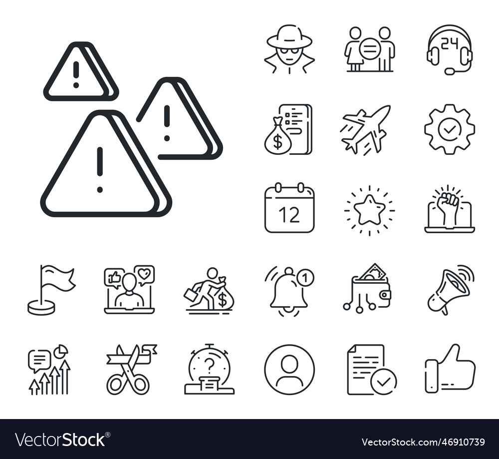 Attention line icon important warnings sign Vector Image