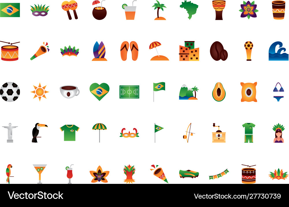 Isolated brazil icon set design Royalty Free Vector Image