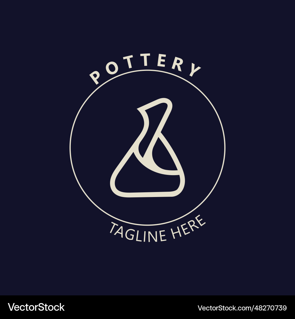 Pottery logo design handmade creative traditional Vector Image