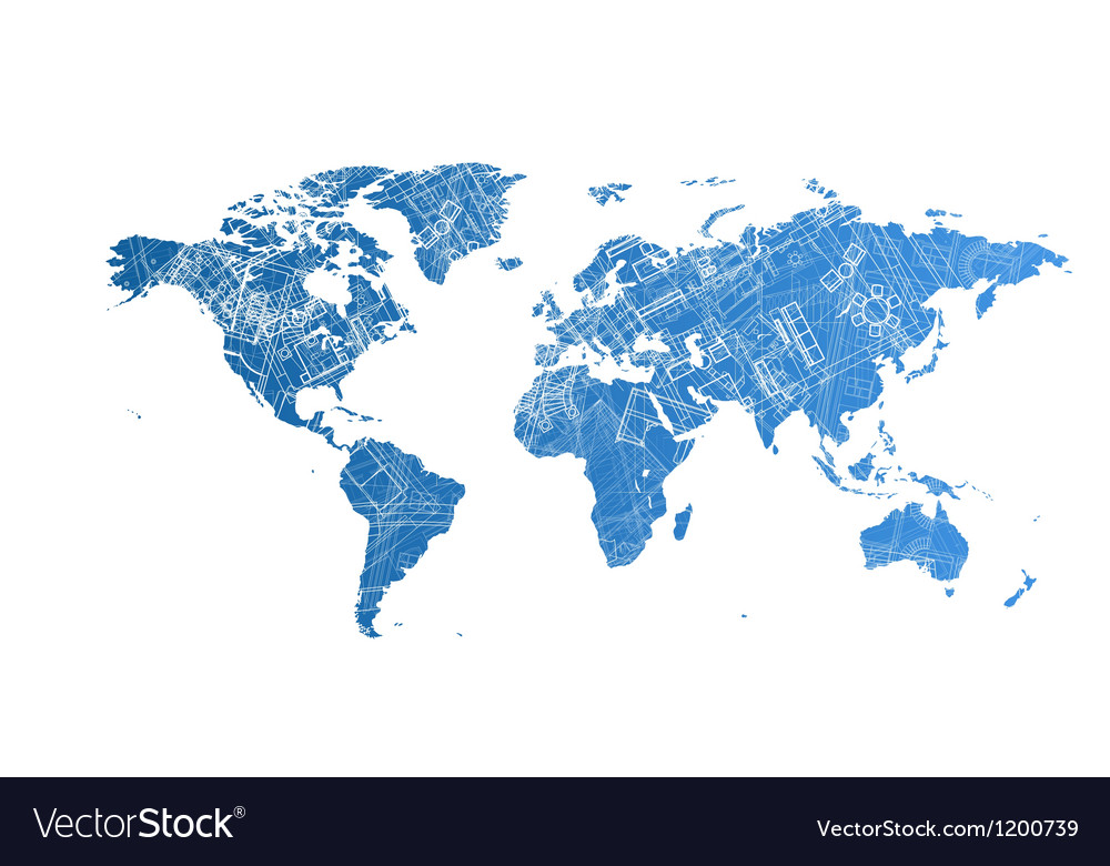 World map design concept Royalty Free Vector Image