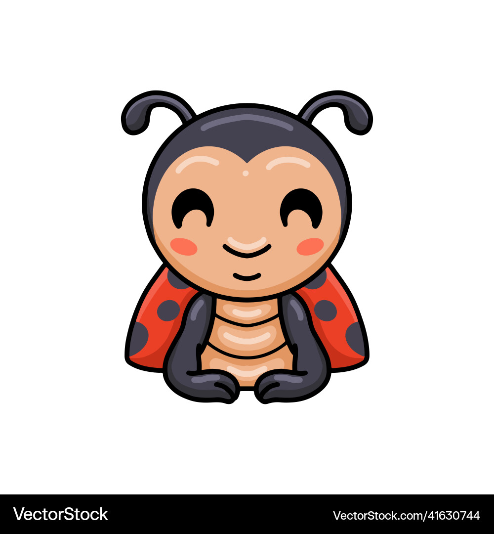Cute little ladybug cartoon lying down Royalty Free Vector