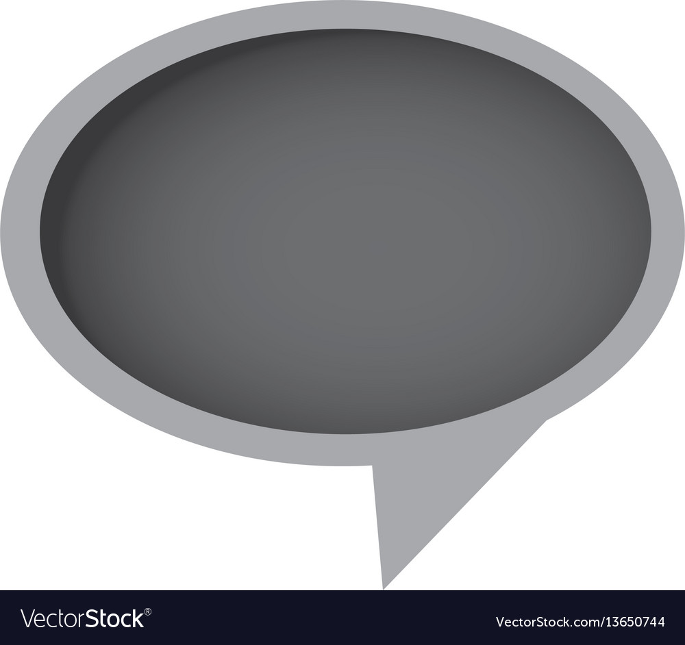 Grayscale round chat bubble icon Royalty Free Vector Image