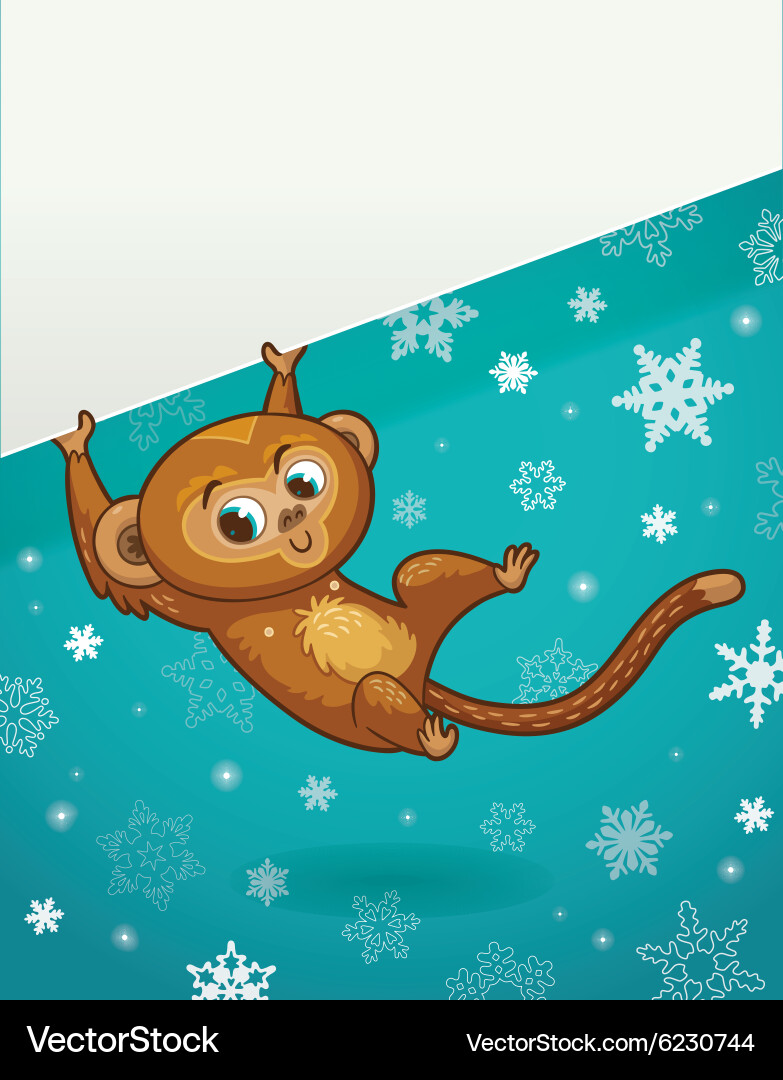 New year vertical banner with monkey for year 2016