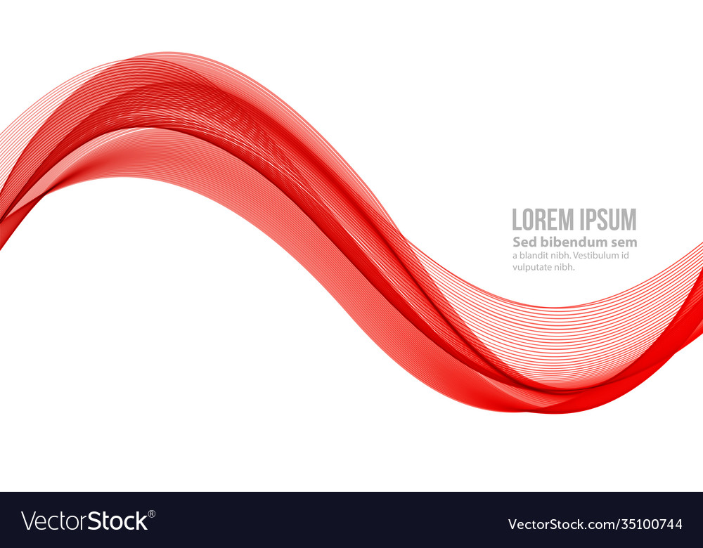 Red abstract wave design element smoke Royalty Free Vector