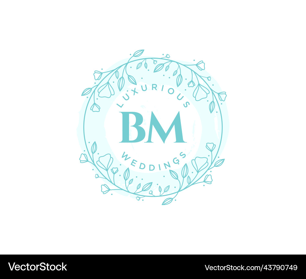 Bm initials letter wedding monogram logos Vector Image