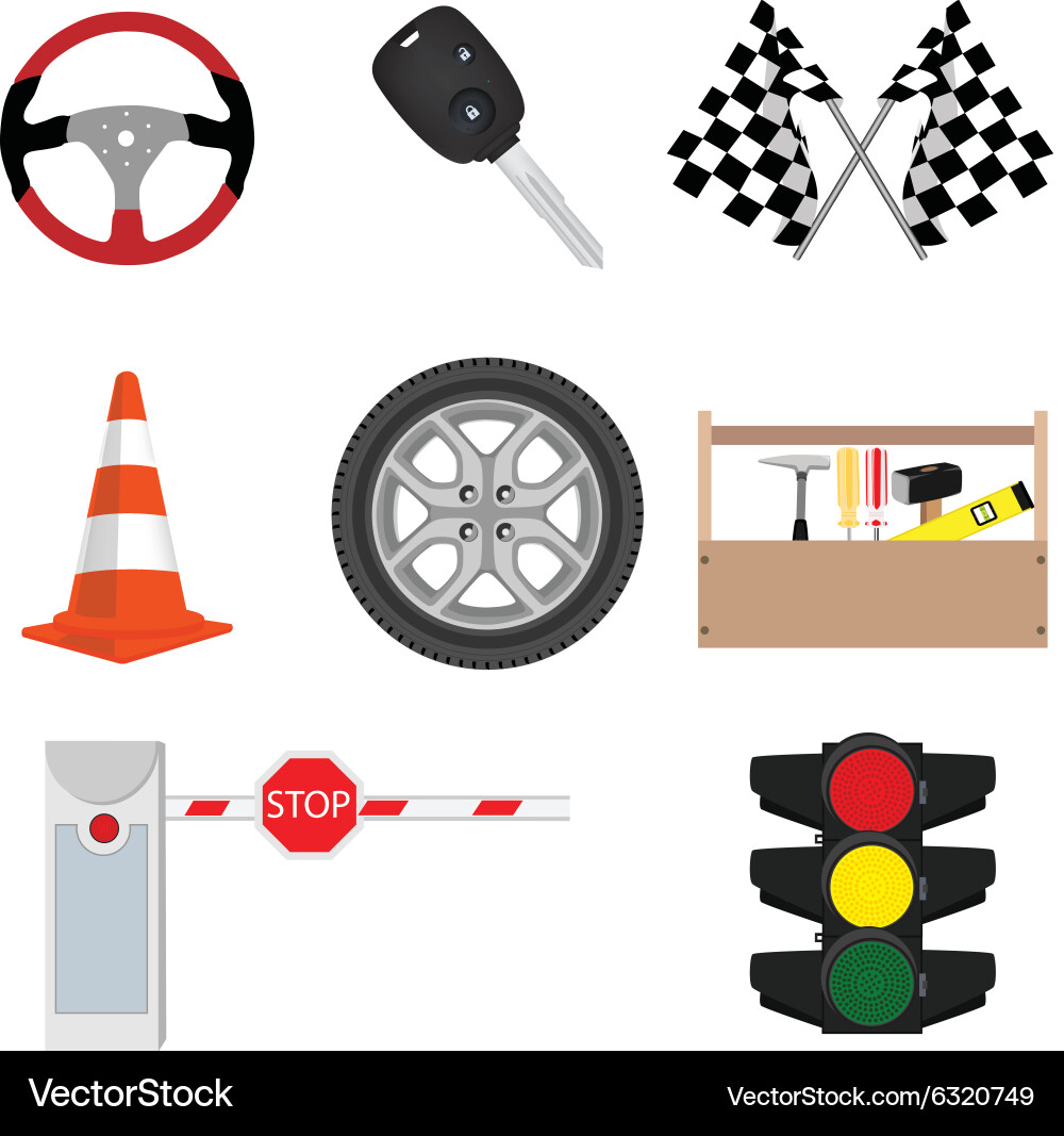 Car accessories Royalty Free Vector Image - VectorStock