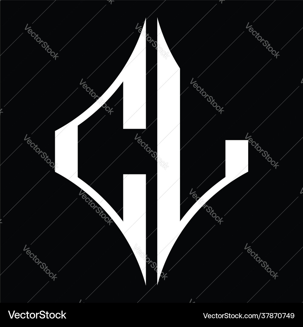 Cl logo monogram with diamond shape design Vector Image