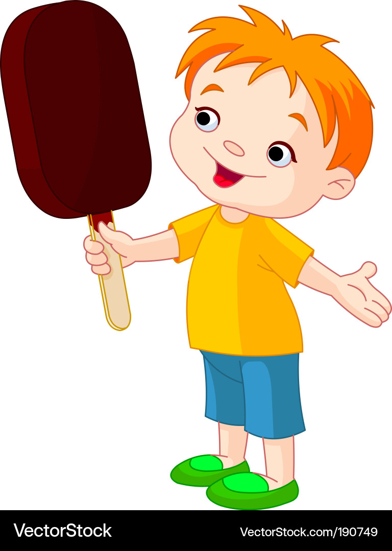 Eating ice cream Royalty Free Vector Image - VectorStock