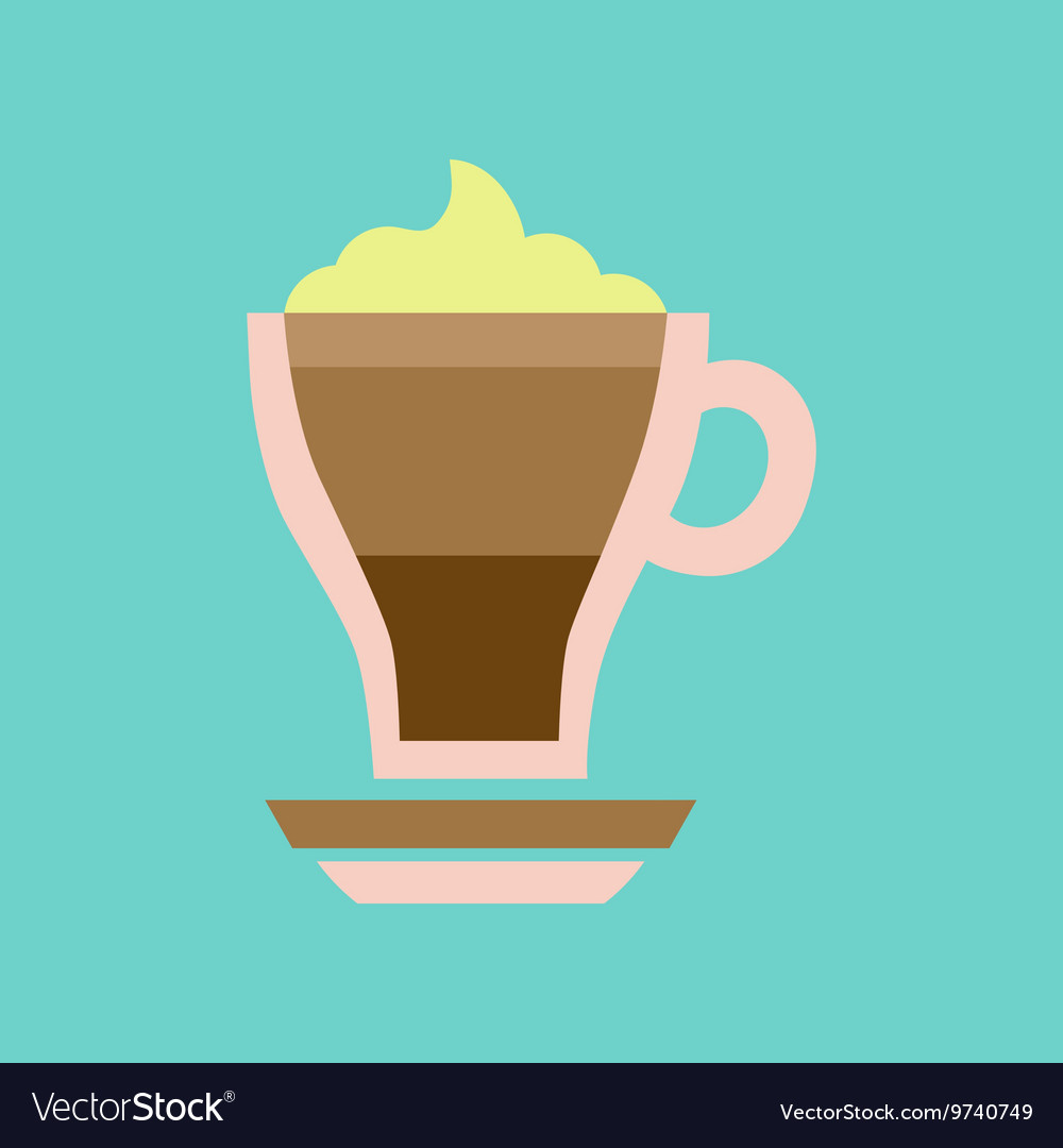 Flat icon on background cup coffee mocha Vector Image