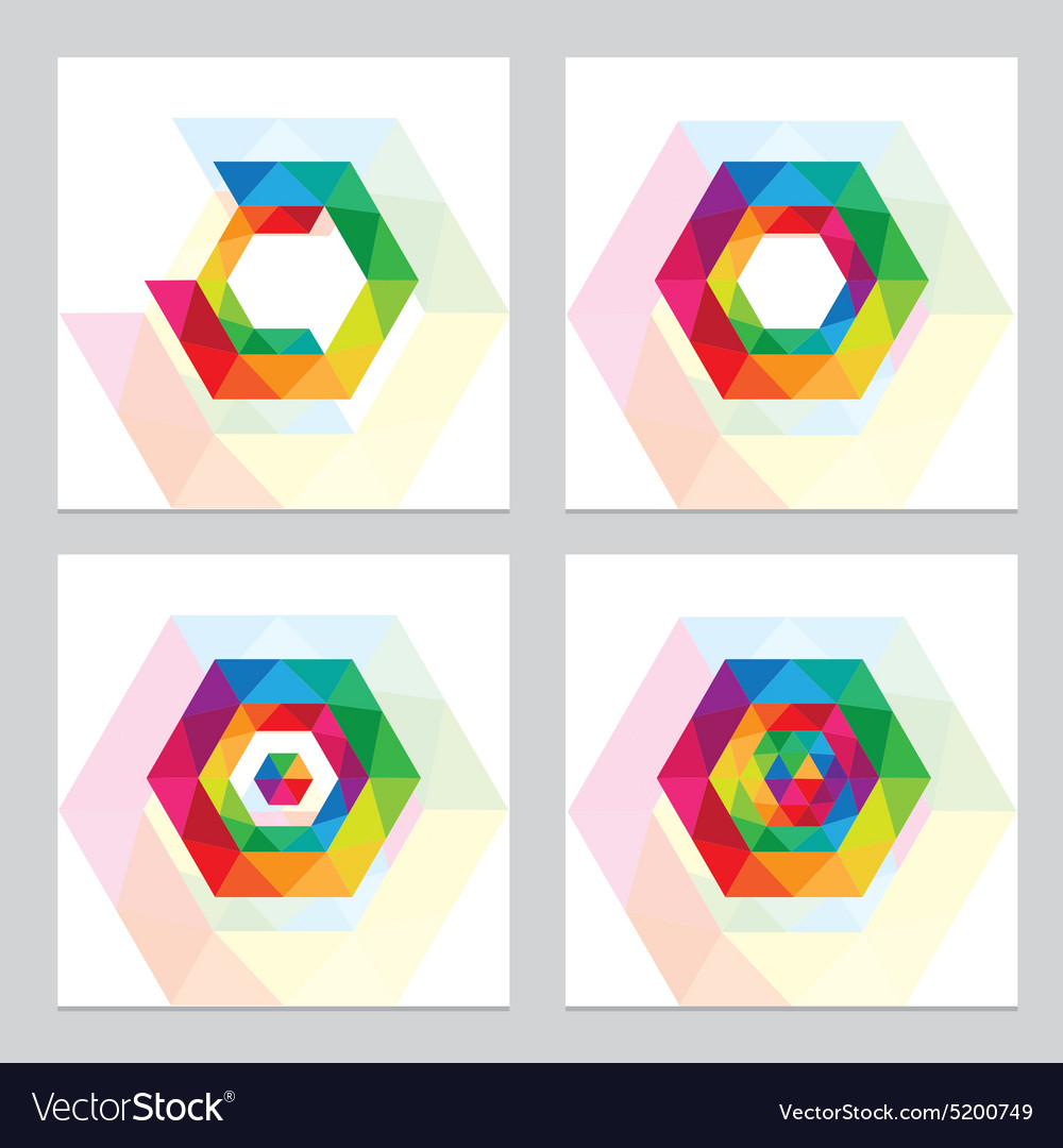 Hexagonal logo designs Royalty Free Vector Image