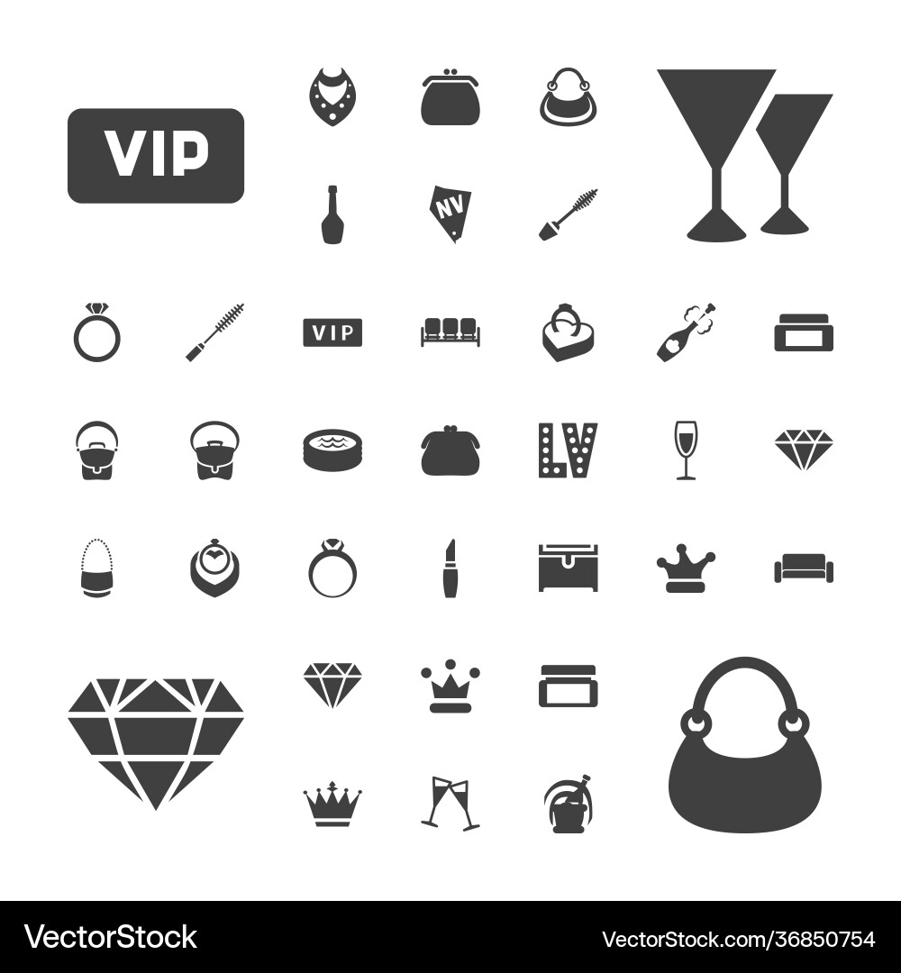 37 luxury icons Royalty Free Vector Image - VectorStock