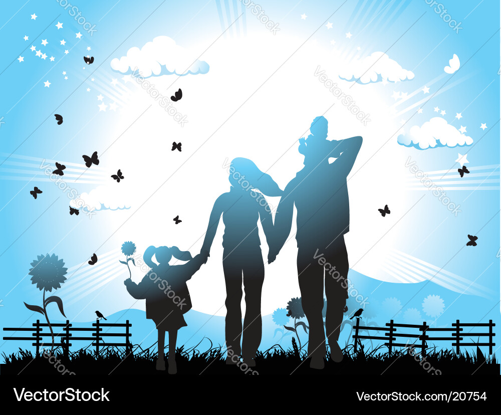Family and nature Royalty Free Vector Image - VectorStock