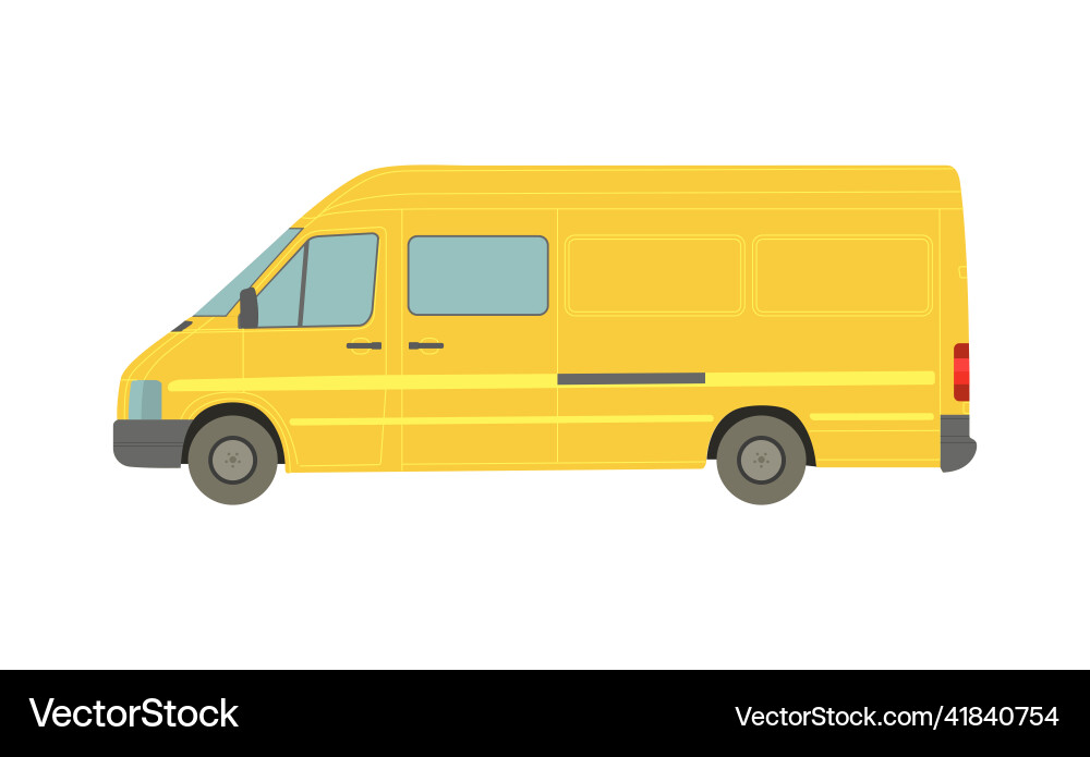 Large yellow van on a white background Royalty Free Vector