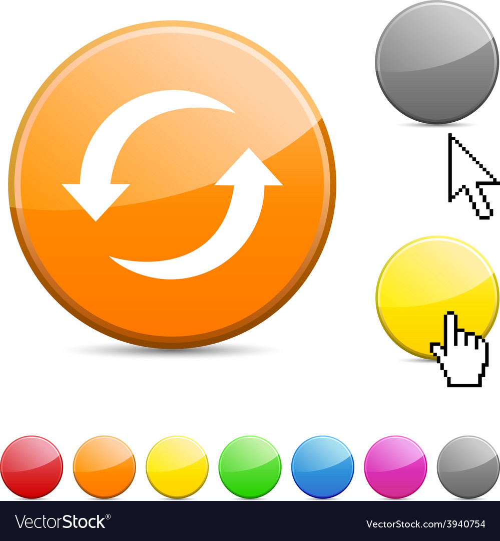 Refresh glossy button Royalty Free Vector Image