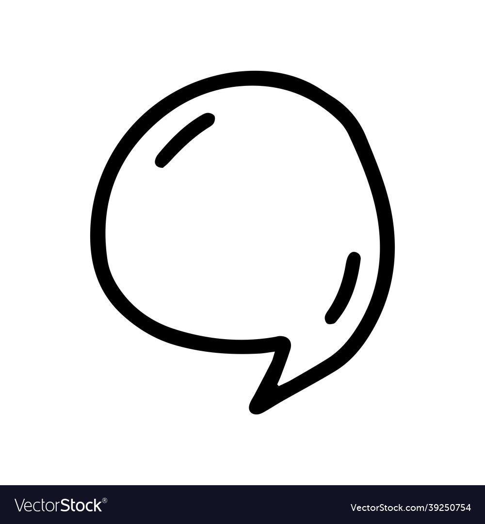 Speech bubble line doodle simple icon Royalty Free Vector