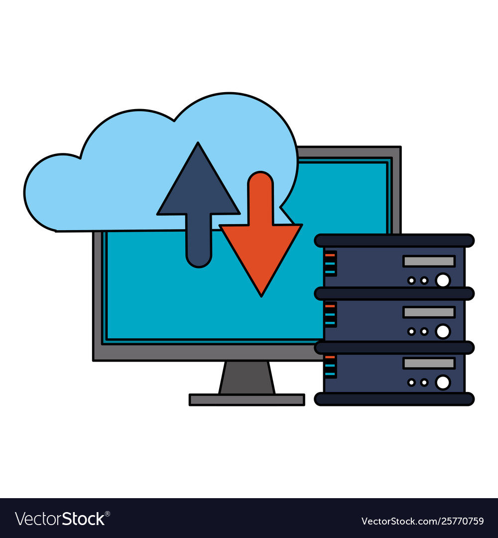 Cloud computing and technology symbols Royalty Free Vector
