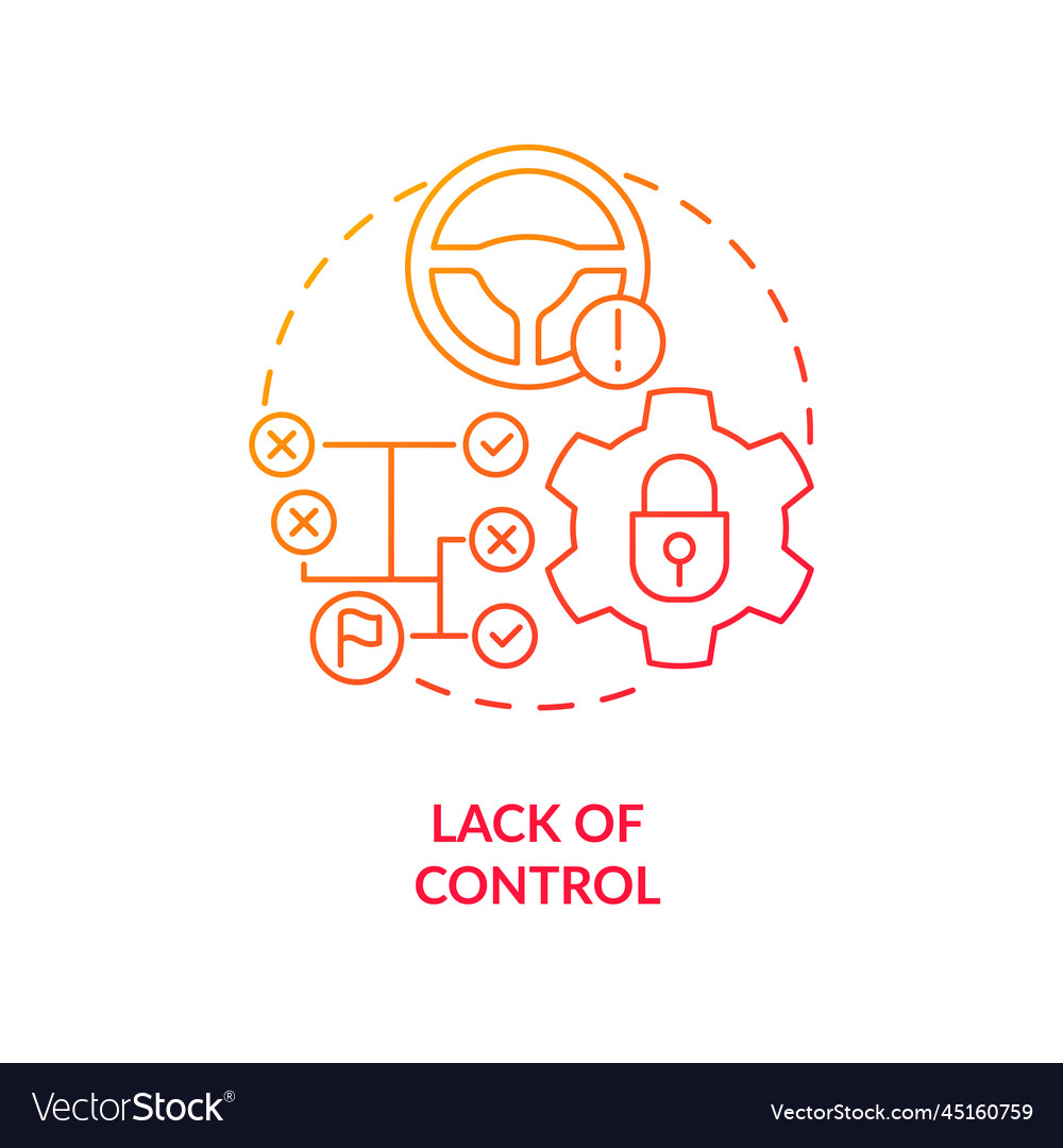 Lack of control red gradient concept icon Vector Image Lack of control red gradient concept icon Vector Image